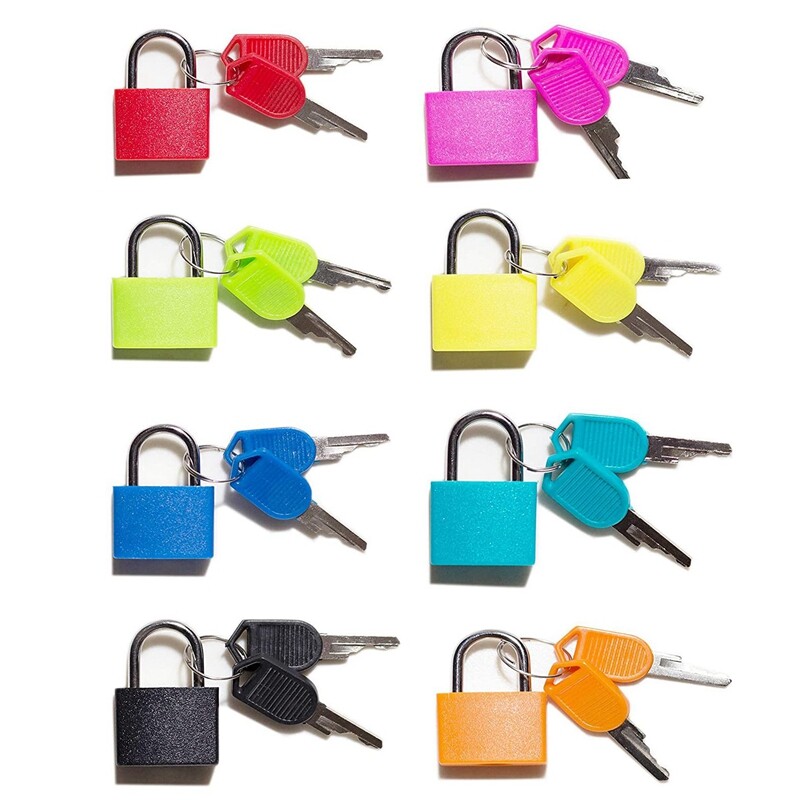 8 Pack Locks Small Padlock with Key Luggage Gym Locker Lock Padlock for ...