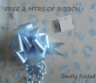 BLUE Baby Boy Cellophane gift wrap baby shower hamper bag nappy cake ...