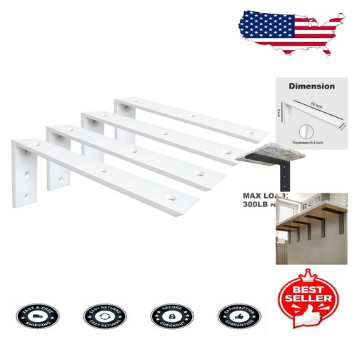 Premium White Countertop Brackets - 16" Heavy Duty Support for All ...