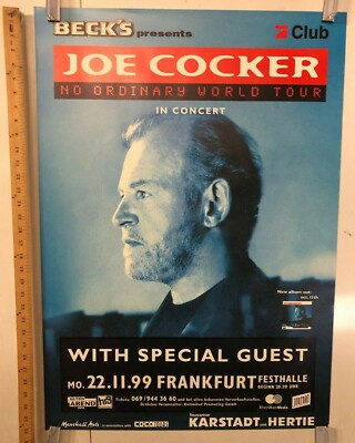 Joe Cocker No Ordinary World Tour 1999 German Poster In Frankfurt ...