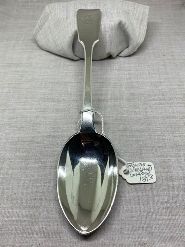 A Superb S/Silver Fiddle Pat. Dessert/Soup Spoon Stokes & Ireland HM ...