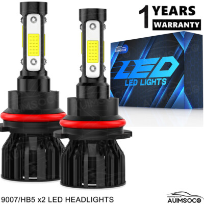 1 Pair 9007 LED Headlight Bulbs Conversion Kit High Low Beam 6000K ...