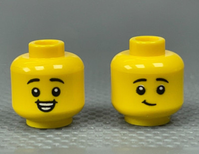 LEGO Yellow Minifigure Head Child Smile Lopsided Grin Series 23 Popcorn ...