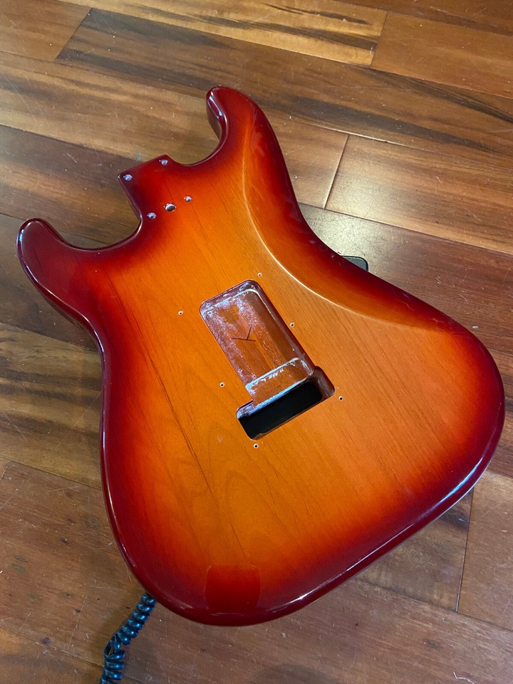 Genuine Fender Floyd Rose Stratocaster Strat Body Flame Maple Top Alder ...