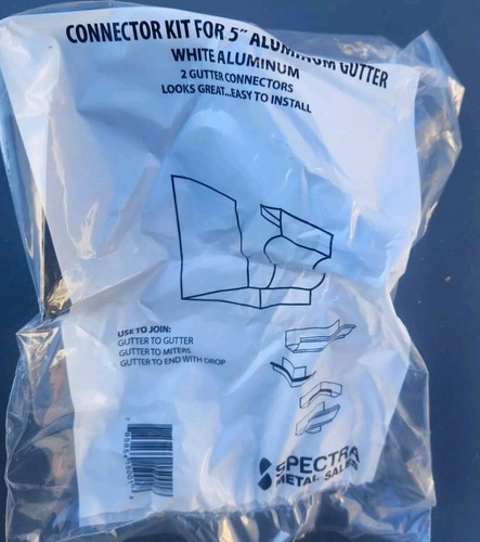 (4 Bags X 2 Pk) Spectra Connector Kit for 5" Aluminum Gutter White | eBay
