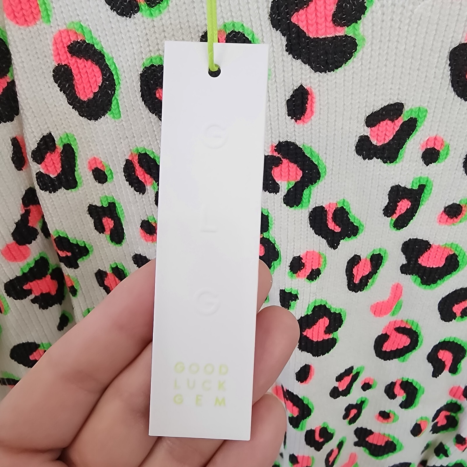 NWT Good Luck Gem Pink Green Black Leopard Knit Tank Top Large | eBay