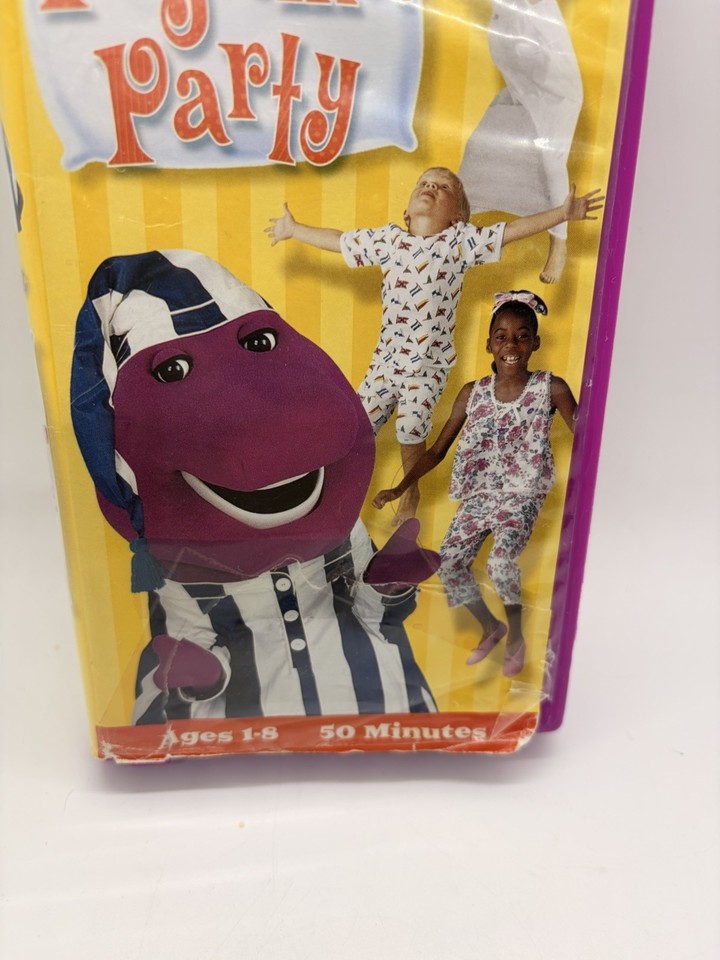 Barney’s Pajama Party VHS Tape 2001 Video Sing Along Songs Purple Case ...
