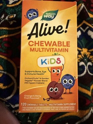 Nature's Way Alive! Kids Multi Vitamin Chewable Orange Berry, 120 Count ...