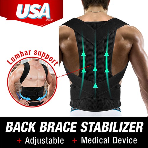 Posture Corrector Back Support Body Brace Wellness Lumbar Shoulder ...