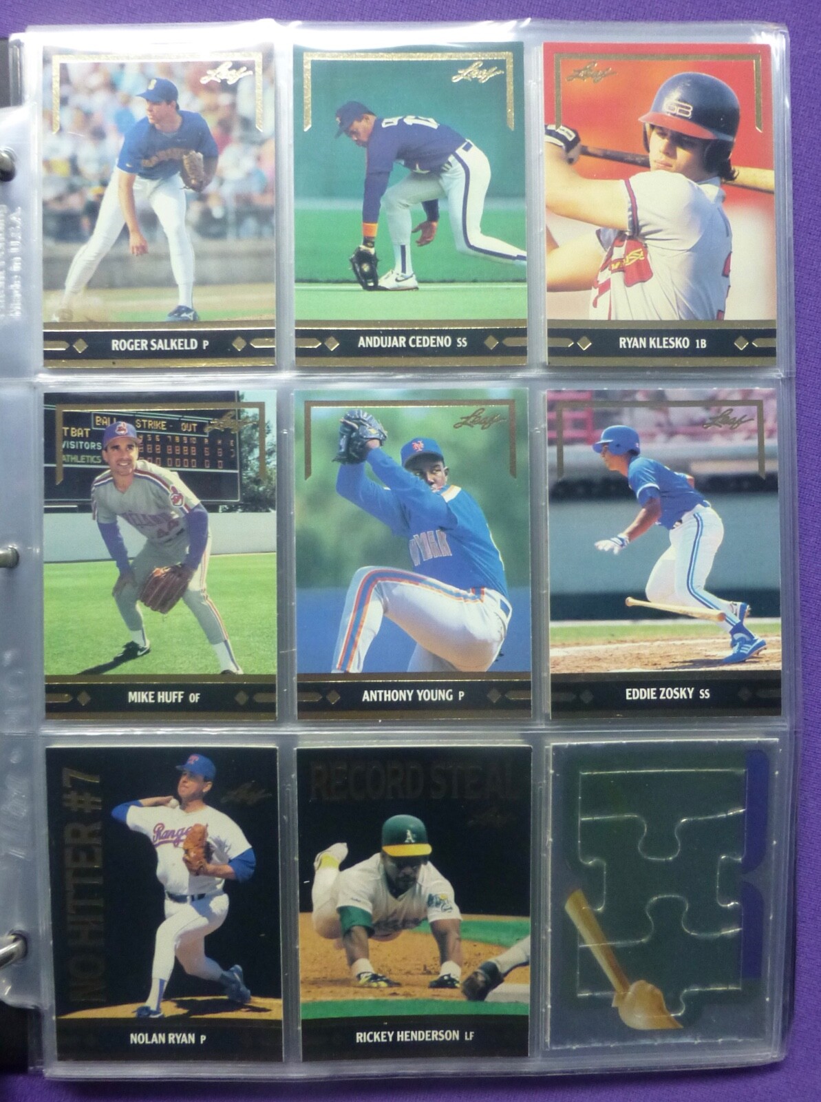 1991- LEAF BASEBALL - COMPLETE 528 CARD SET + 26 GOLD ROOKIES + 63 ...