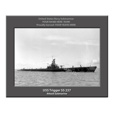 USS Trigger SS-237 Personalized Canvas Submarine Photo Print Navy | eBay