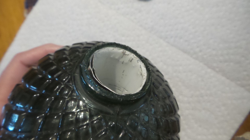 Antique LIGHTENING ROD GLASS BALL Quilted, Teal Green, Geo Thompson | eBay