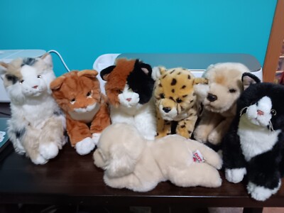 Webkinz Lot of 7 Signatures NO CODE TAGS calico, cheetah, golden, lab ...