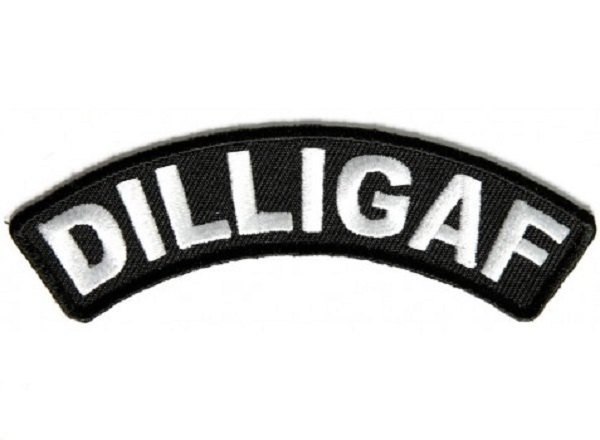 EMBROIDED PATCH DILLIGAF ROCKER 4 VEST JACKET MOTORCYCLE CAP UTE 4WD ...