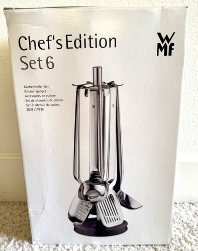 WMF Kitchen Utensil Set 6-Piece Cromargan Stainless Steel Silicone ...