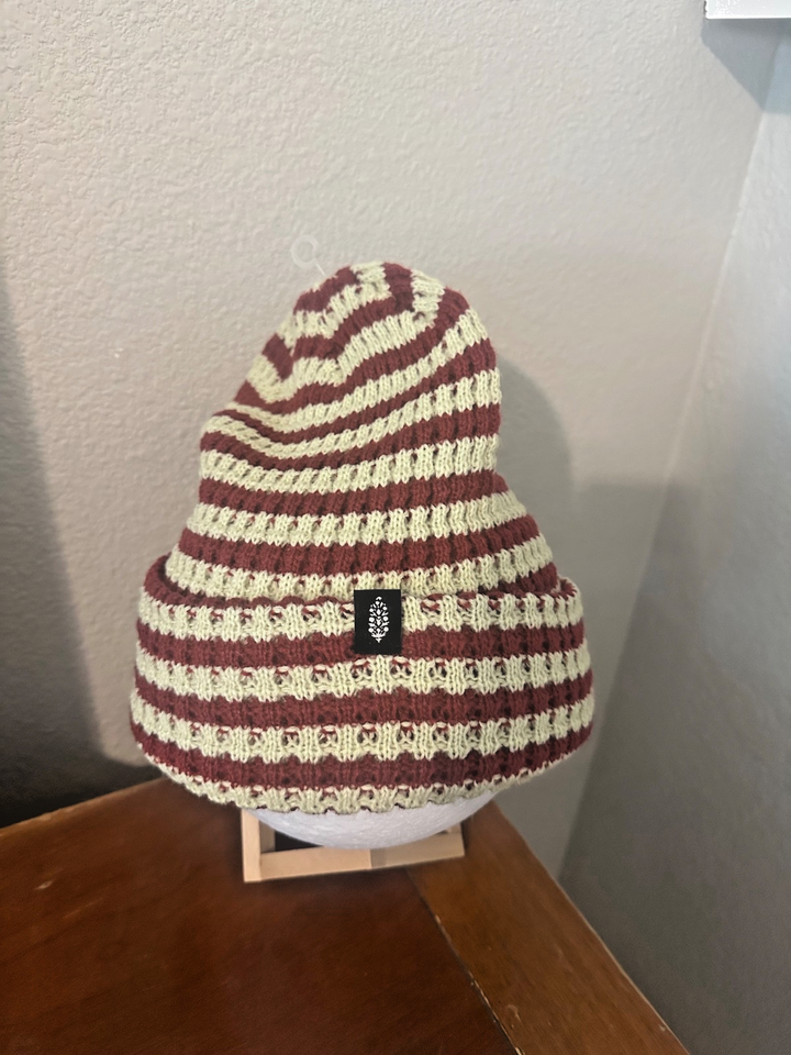 Free People Stripe It Up Cool Down Beanie Mint Chocolate NWT | eBay