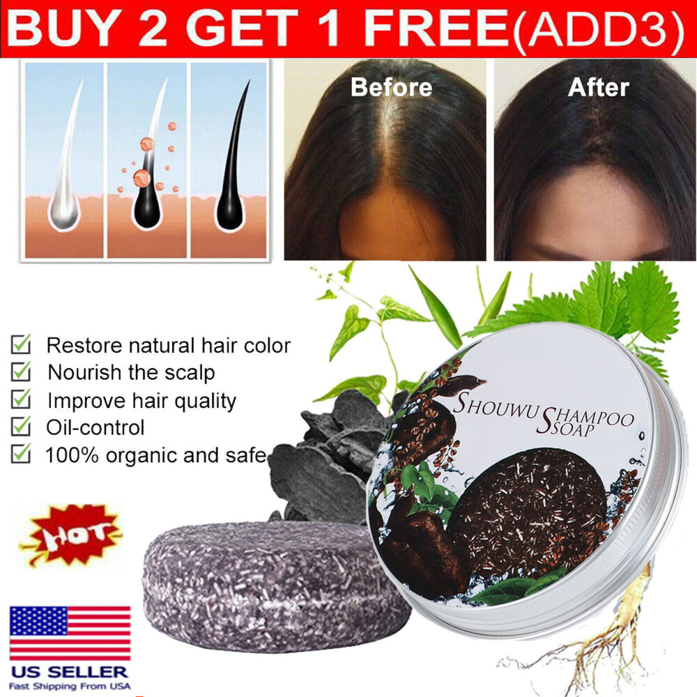 Natural Polygonum Soap Bar Shampoo Essence Hair Growth Darkening Anti ...