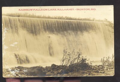 RPPC IRONTON MISSOURI RAINBOW FALLS LAKE KILLARNEY 1909 REAL PHOTO ...