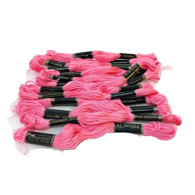 12 Skeins Vintage American Thread Co Star Six Strand 9 Yd #1005 Pink ...