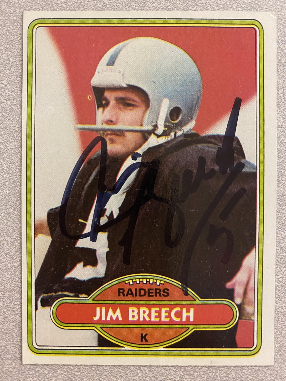 Jim Breech signed OAKLAND RAIDERS card 1980 Topps ROOKIE | eBay