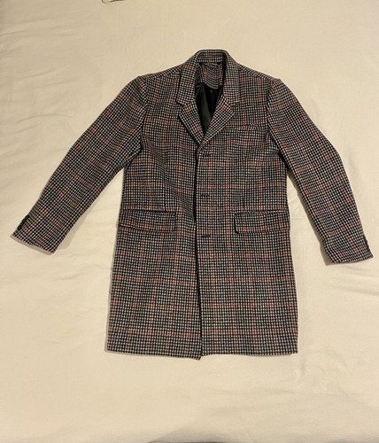 Topman Top Coat. Houndstooth Pattern. Size Large. Single Breasted | eBay