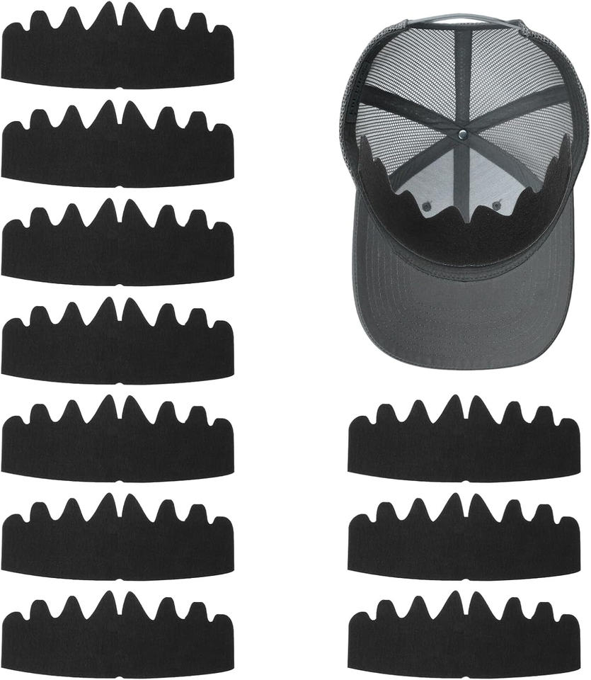 10 Pcs Black Baseball Cap Inserts, Washable Reusable Felt Shapers ...
