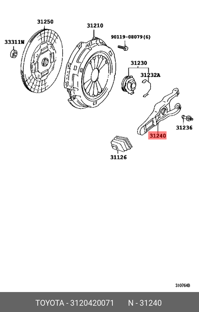 Genuine OE shift fork for clutch release 3120420071 for TOYOTA 31204 ...