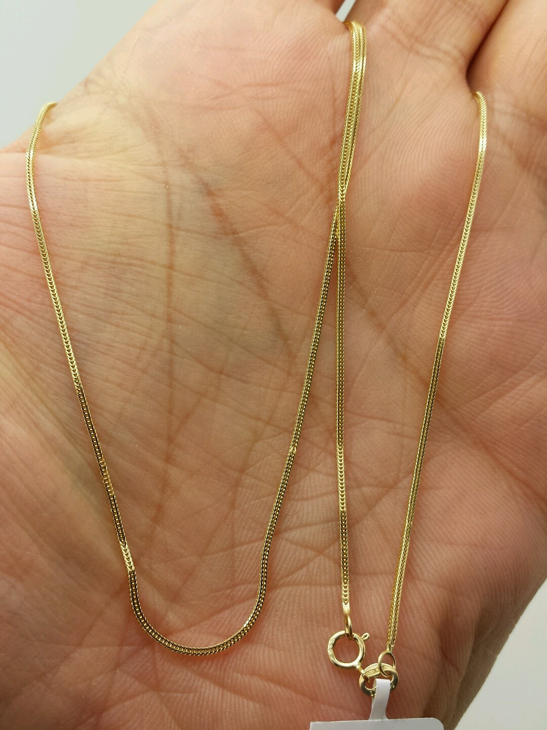 14k Solid Yellow Gold Foxtail Square Box Wheat Necklace Chain 20" 0.8mm ...