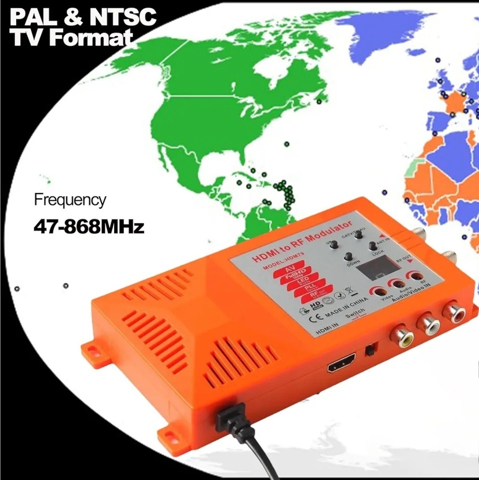 HDMI to RF Modulator, CVBS RCA to Coaxial Adapter, VHF UHF AV HDMI to ...