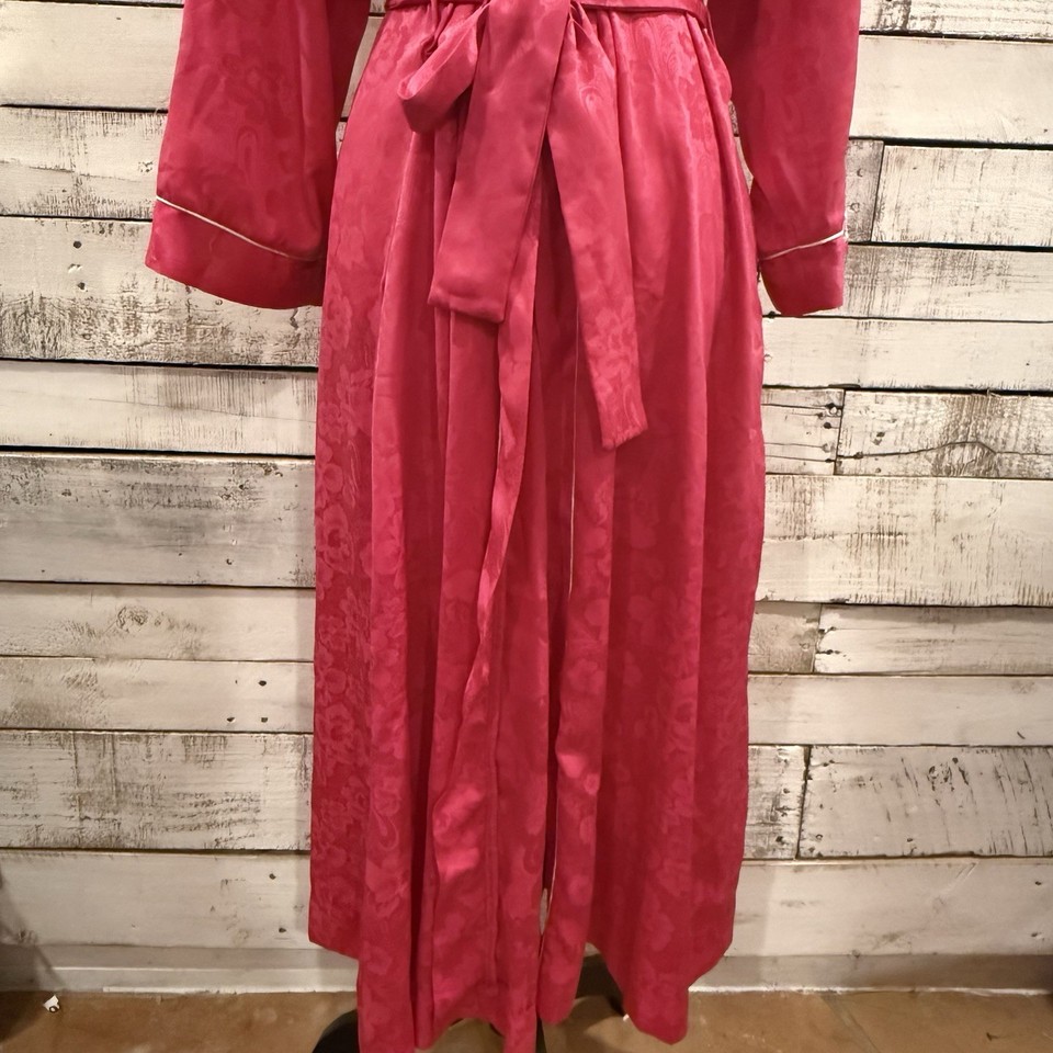 Luxury Vtg Christian Dior Robe Monogram Satin Damask Rose Pattern ...