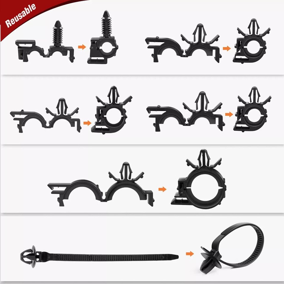 Universal 60pcs Car Wire Loom Routing Harness Clips Assortment 6 ...
