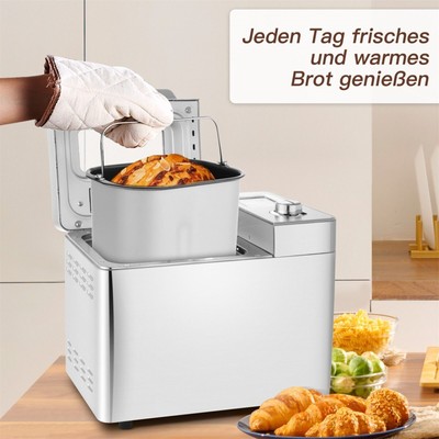 Brotbackautomat Edelstahl 25 Programme LCD Display Brotbackmaschine ...