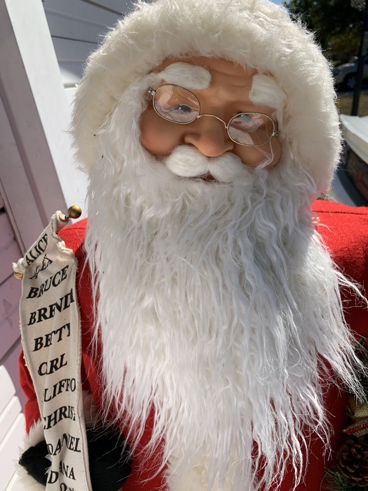 Vintage Life Size 5 Ft Traditional Santa Claus Figure w/ Good Boys ...