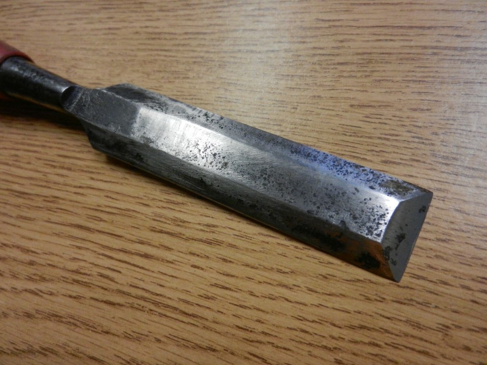 10" Buck Brothers 1" Beveled Chisel W/ Red Plastic Grip Handle Used | eBay