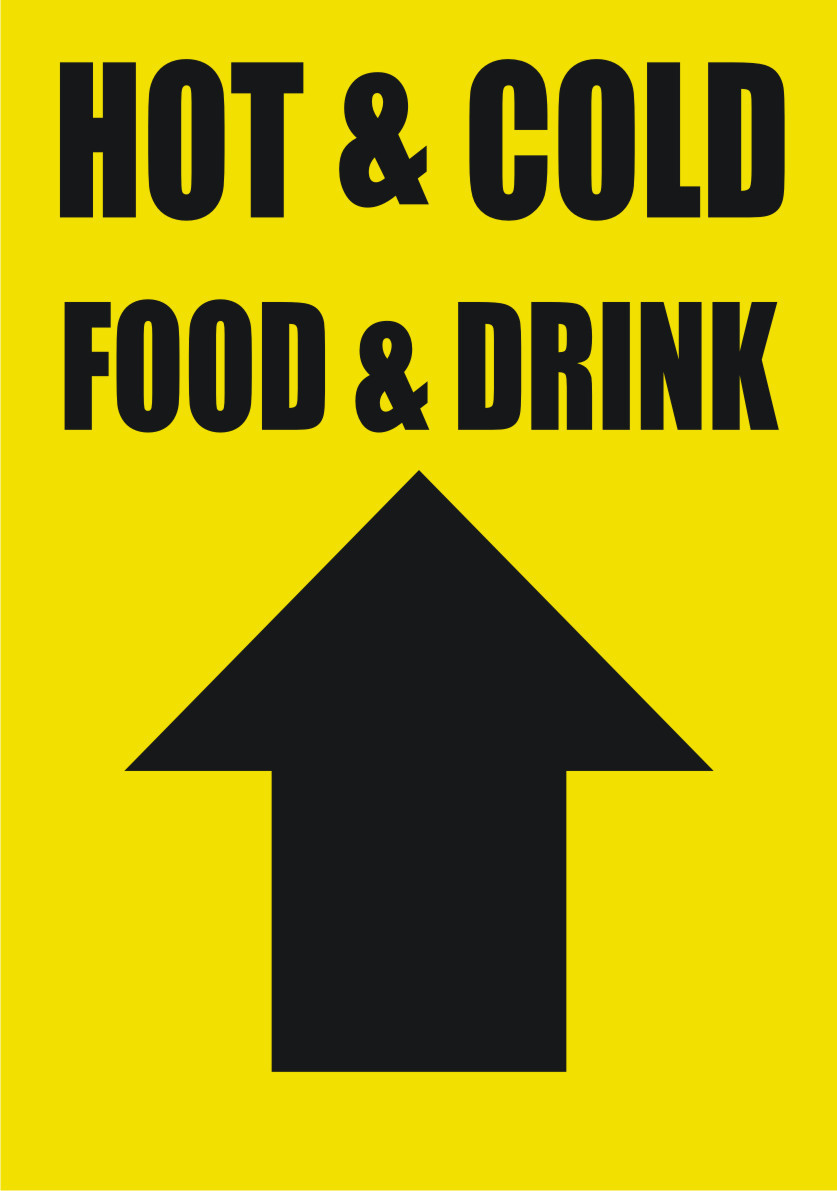 Hot and Cold Food Sign - A3 approx - Cafe Mobile Road Multiple Options ...