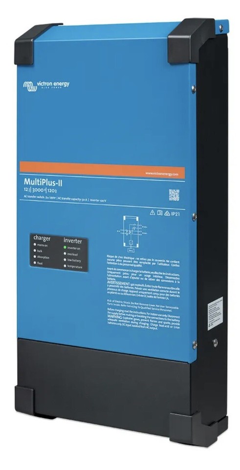 VICTRON ENERGY MULTIPLUS-II INVERTER CHARGER 12/3000 120V NEW/FACTORY ...