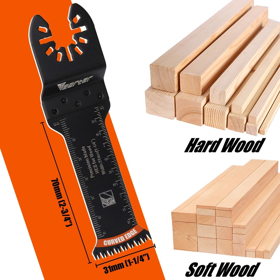 7PCS HCS Oscillating Saw Blade Set 1-1/4''Universal MultiTool Blade Kit ...