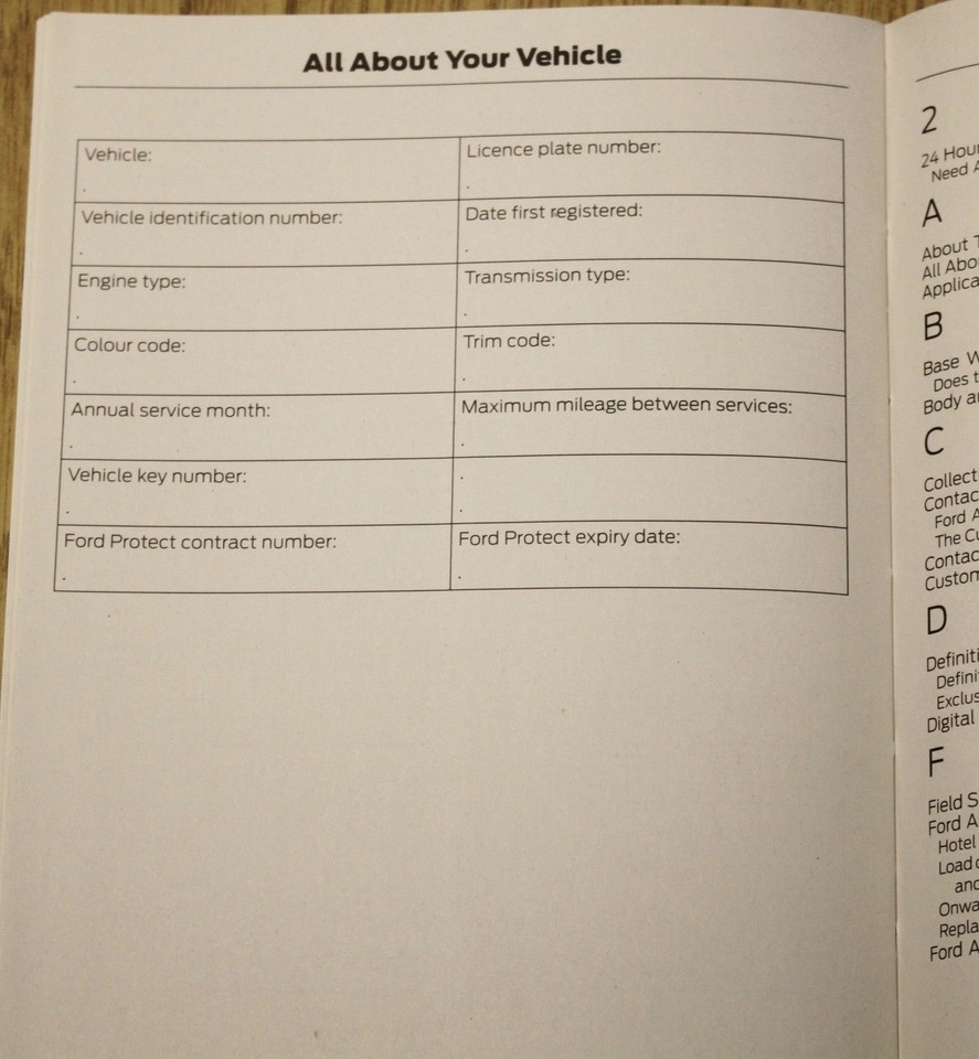 GENUINE !!! FORD SERVICE HISTORY BOOK PETROL DIESEL PRE DELIVERY STAMP ...