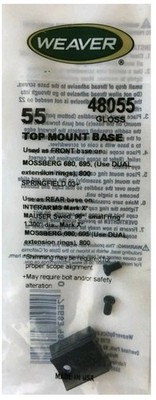 Weaver 48055 Standard Top Mount Scope Base -Black - #55 - REAR High ...