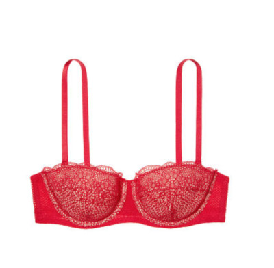 Victoria's Secret Very Sexy Balconet Bra Red Pepper Fishnet 36C NWT VS ...