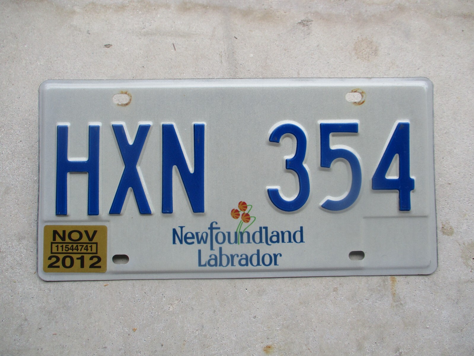 Canada 2012 Newfoundland and Labrador license plate # HXN 354 | eBay