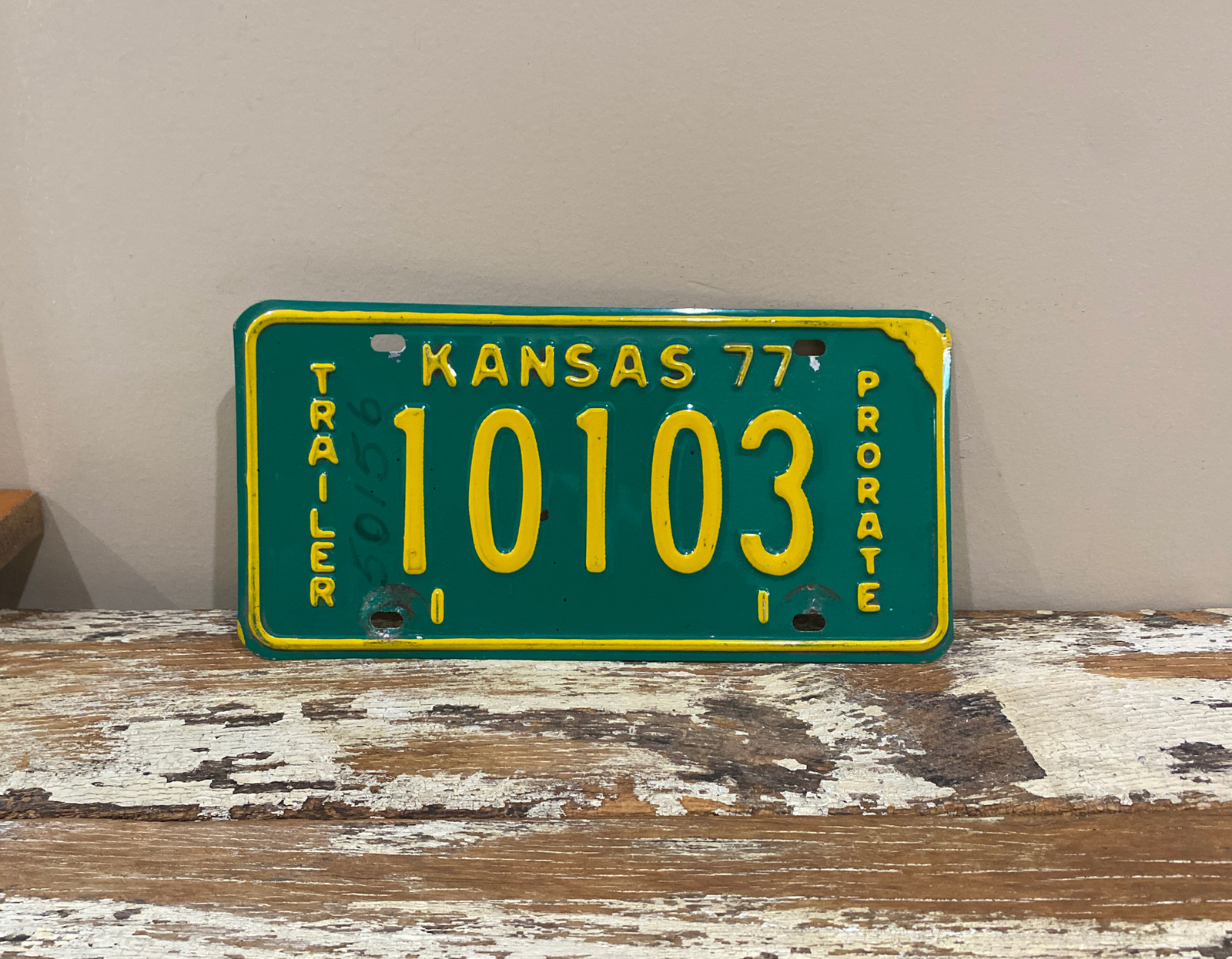 Rare Vintage 1977 Kansas Trailer Prorate license Plate 10103 Green ...