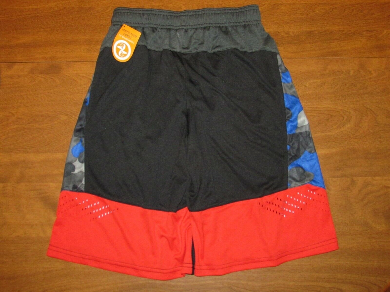 849B1 Champion 99071 C9 Boys Athletic Shorts LG Black w Blue Grey Camo ...