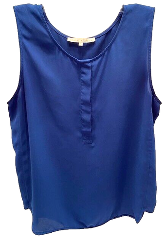 Violet + Claire Women's Size S Blue Sleeveless Chiffon Shell/Tank Top ...