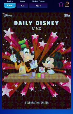 Topps Disney Collect Digital 2022 MICKEY GOOFY EASTER EGGS Mousefractor ...