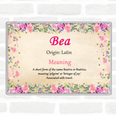 Bea Name Meaning Jumbo Fridge Magnet Floral | eBay UK
