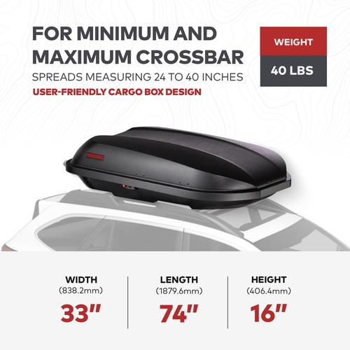 Yakima RocketBox Pro 14 Roof Cargo Box for StreamLine Crossbar, Black ...