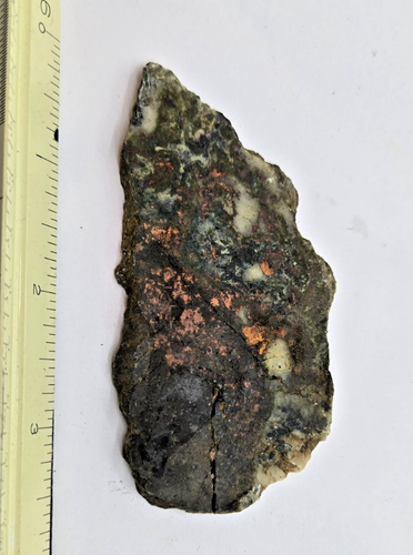Native Michigan Copper - Slab Ore With White Quartz In Basalt Michigan ...