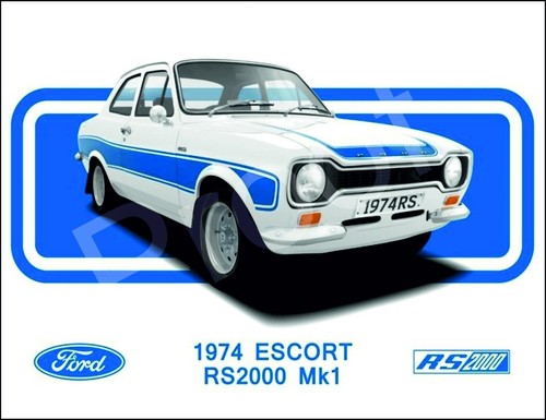 FORD RS 2000 MK 1 #S804 SIGN 8 X 6" GARAGE ALUMINIUM METAL CAR VINTAGE ...