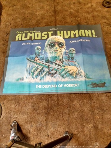 ALMOST HUMAN AKA SHOCK WAVES 1977 ORIG BRITISH QUAD 30x40 MOVIE POSTER ...